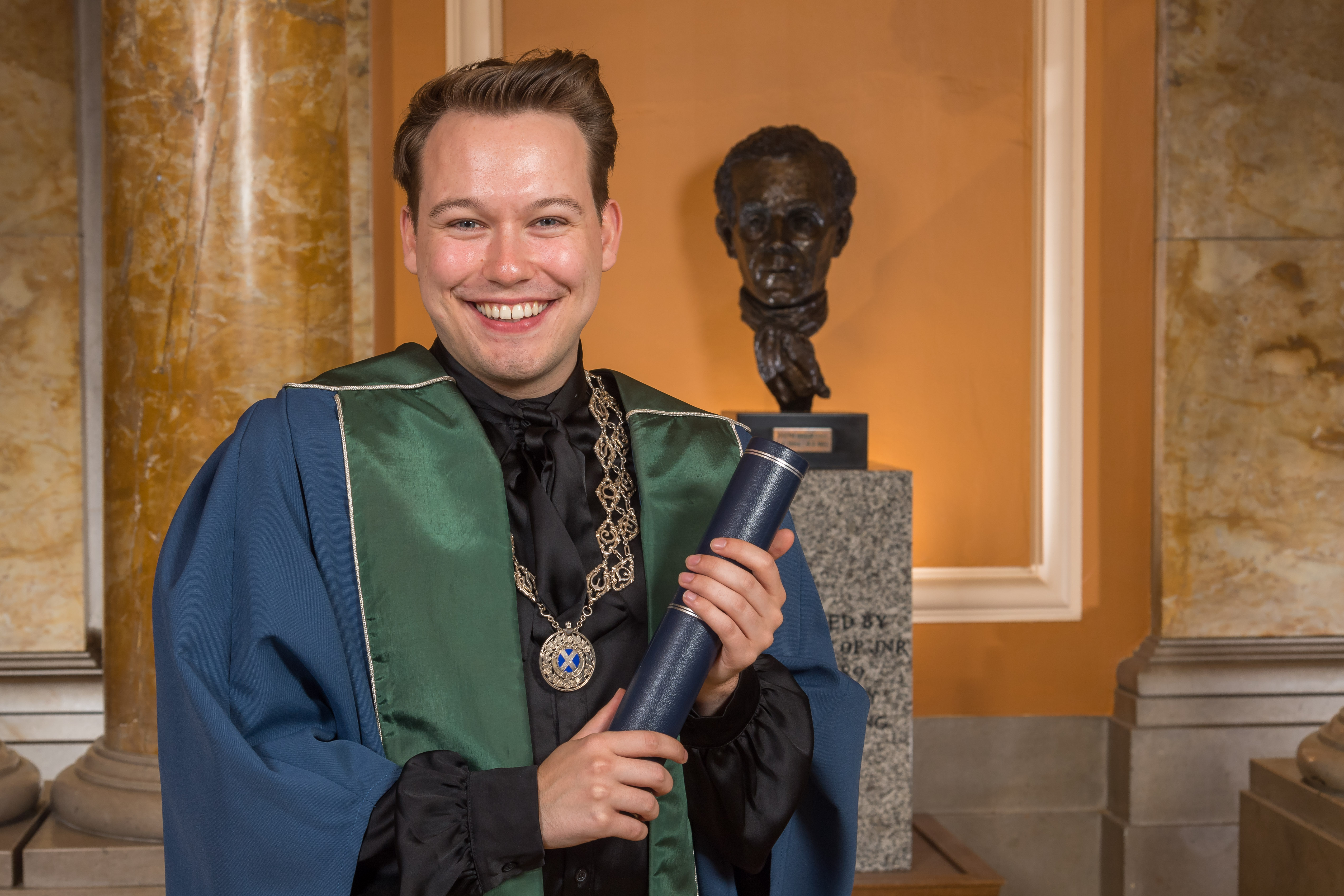Jay Brown student president graduates with a first | QMU News | Queen ...